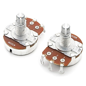 Long Split Shaft 18mm Guitar Potentiometers A500K-OHM Big Control Pots for Electric Bass Guitar Pack of 5