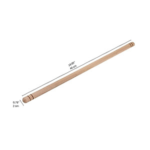 DESTALYA Wood Rolling Pin for Baking | 48 cm Wooden Roller for Dough Pastry Pizza Pasta Bread Cookie Pie Clay | Essential Kitchen Utensil