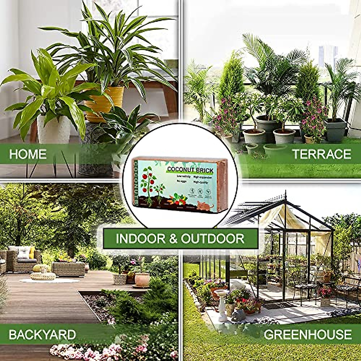 Hodiax Premium Coco Coir Brick, 1.4Lb High Nutrinent Compressed Coconut Soil, OMRI 100% Organic Low EC & PH Balanced Potting Soil for All Plants Gardening, Hydroponics and Reptile Substrate (650G x 2)