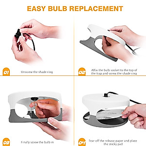 Flea Traps for Inside Your Home 2 Packs, Flea Light Trap for Indoor, Bed Bug Killer with Sticky Pads & Light Bulb Replacement, Natural Flea Insect Infestation Treatment Trap