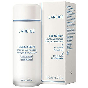 LANEIGE Cream Skin Toner & Moisturizer: 2-in-1 Amino Acid Rich Liquid, Soothe, Hydrate, and Strengthen Skin's Moisture Barrier, 5.0 fl. oz.