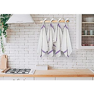 THE BEER VALLEY Classic Kitchen Dish Towels Set of 4-100% Cotton Soft & Absorbent Dish Cloths for Cleaning - Reusable Kitchen Hand Towels (22 x 28 Inches)