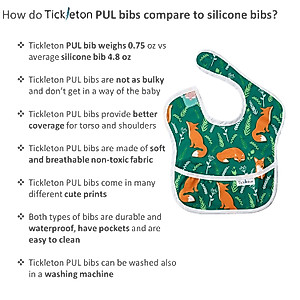 Tickleton Mom's Choice Big Waterproof Baby Bibs for Eating 6-24 Months|Eco-friendly Infant Feeding Bibs with Catch-All Pocket (Multicolor)