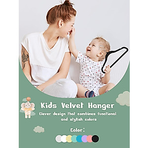 HOUSE DAY Velvet Baby Hangers 50 Pack, Premium Children's Hangers for Baby, Infant & Toddler Clothes, Durable Non Slip Baby Felt Hangers Black, 11 Inch Baby Hangers for Closet, Ideal for Everyday Use