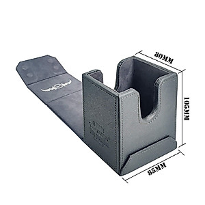 Zoopin Leather Deck Box-Metallic Gray for Collectible Cards-MTG,Yugioh,Pokeman,TES Legacy,Munchkins CCG Decks and Also Small Tokens or Dice- Hold 80 Sleeved Cards or 150 Naked Cards … …