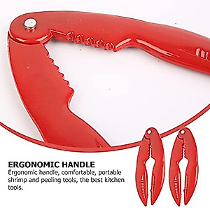 Happyyami 2Pcs Crab Clamp Lobster Clip Stainless Steel Multifunctional Peeler Seafood Tool Crab Eating Gadget Seafood Sheller Metal Spoons Kitchen Gadget to Open Aluminum Alloy Juicer