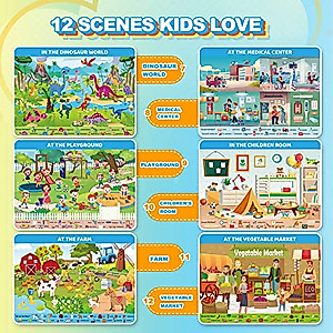 Preschool Learning Activity, Search and Find Reusable Card for Kids Ages 3-5, Travel Game for Road Trip Car Airplane, Birthday Gifts for 3,4,5,6 Year Old Boys and Girls