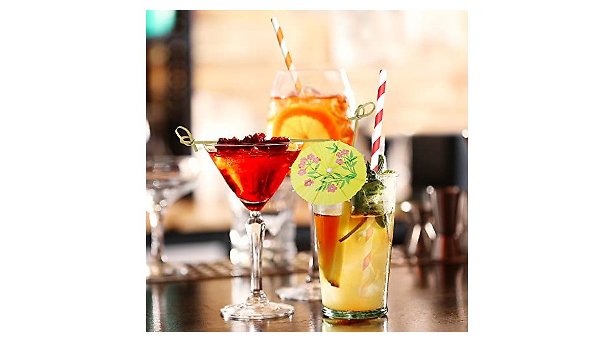 Demigo 300pc Cocktail Accessories: Party Umbrellas, Picks & Straws