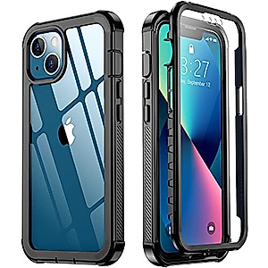 Red2Fire for iPhone 13 Case, [360 Full Body] [Heavy Duty Protection] with Built-in Screen Protector Tough Rugged 12 FT Dropproof Shockproof Dust-Proof Bumper Case for iPhone 13 6.1 inch Black