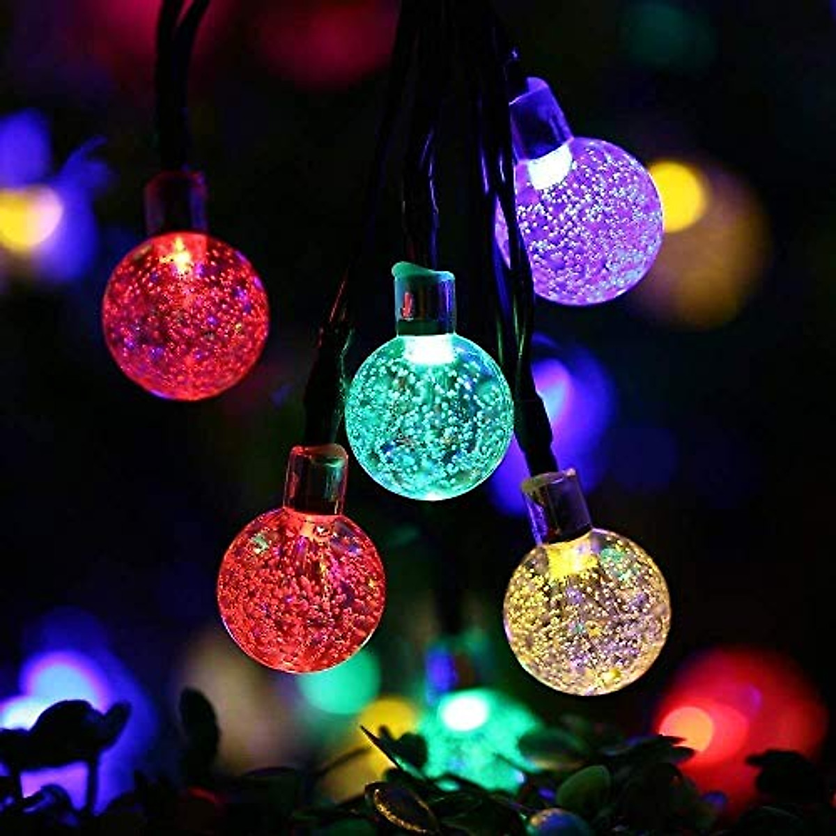 LIUPENGWEI Solar String Light, 50LED Outdoor Crystal Ball Christmas Decorative Lights Christmas Tree Lawn Garden Home Solar Water Dew Lamp Garden Ghost Light