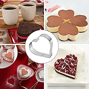 Heart Cookie Cutter Set - 6 Piece - 3 4/5", 3 1/5", 2 4/5", 2 3/5", 2 1/5", 1 4/5" - Heart Shaped Cookie Cutters, Stainless Steel Biscuit Pastry Cutters