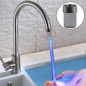 4 Pack Light Up LED Water Faucet, Growing Blue Color LED Water Faucet Light Water Stream Colorful Faucet Tap Sink Faucet For Kitchen and Bathroom