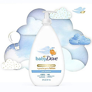 Baby Dove Sensitive Skin Care Body Lotion For Delicate Baby Skin Rich Moisture With 24-Hour Moisturizer, 20 fl oz (Package May Vary)
