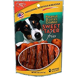 Carolina Prime Pet 45051 Peanut Butter Coated Sweet Tater Fries Treat For Dogs ( 1 Pouch), One Size