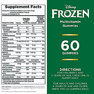 Nature's Bounty Disney® Frozen Kids Gummy Multivitamin, Natural Strawberry & Raspberry Flavored, Vitamins A, C, D, E, and Select B Vitamins, 60 Gummies