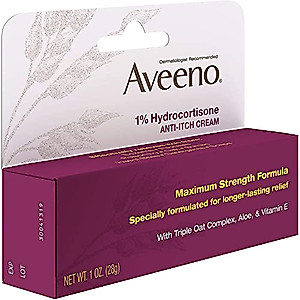 Aveeno 1% Hydrocortisone Anti-Itch Cream, 1 Oz ( Pack of 3 )