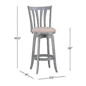 Hillsdale Furniture Savana Wood Bar Height Stool, 30" high, Blue Wire Brush