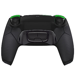 HEXGAMING ULTIMATE 4 Mappable Back Buttons & Replaceable Thumbsticks & Hair Trigger Black Rubberized Grip Compatible with ps5 Pro Custom Controller PC Wireless FPS eSport Gampad - Green Leaves