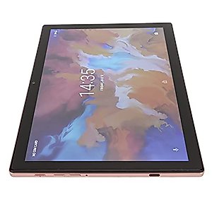 Qinlorgo 10 Inch Tablet, 5G WiFi Dual Band Octa Core Processor 10 Inch IPS Screen Tablet PC for Home (Gold)