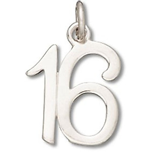 Sterling Silver Number 16 Sixteen Charm