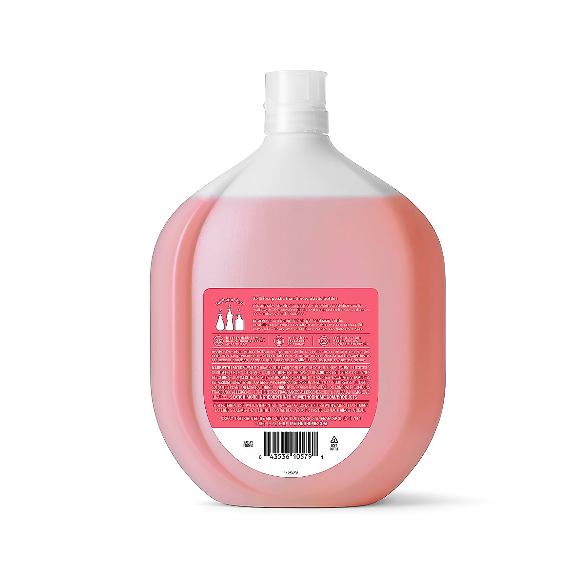 Method Gel Hand Soap Refill, Pink Grapefruit, Waterfall, 34 Fl Oz each, 2 CT (Variety Pack)