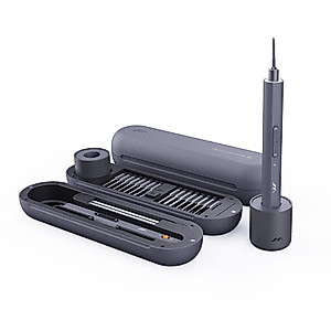 JIMIHOME Electric Screwdriver Set, Power Precision Screwdriver Cordless with 30 S2 Extra-long Bits, 34 in 1 with Type-C Charging Base, 3 Gears Torque, Rechargeable Repair Screwdriver Kit