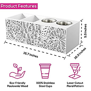 Wall Mount Hair Tool Organizer, Hair Care Product Beauty Supply Station Hot Holder for Blow Dryer, Curling Iron, Straightener, Brush Stand - Bathroom Storage -Makeup Vanity, Countertop or Dresser