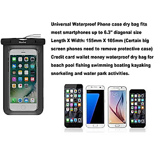 iBarbe Waterproof Case,2 Pack Universal Cell Phone Dry Bag Pouch Underwater Cover for iPhone X 8 Plus 7 7 Plus 6S 6 6S Plus SE Samsung Galaxy Note s9 s s8 LUS S7 S6 Edge etc.to 5.7 inch,Teal