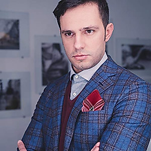 Boao 30 Pieces Men Handkerchief Soft Cotton Pocket Square Multicoloured Hankies for Party Wedding 16 x 16 Inches,15 Colors (Vivid Color)