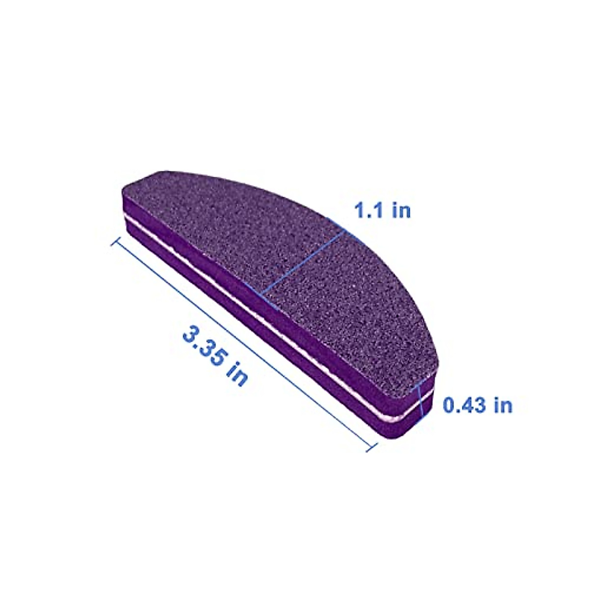 20 PCs Nail Buffers, Double Sided Nail Files Buffer Blocks 100/180 Grit Portable Washable Sanding Buffing File Arc Shape (Purple)