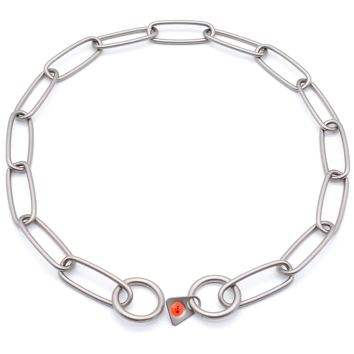 Herm Sprenger - Matt Stainless Steel Scratch Resistant Long Link Fur Saver Dog Collar - Professional Training Collar - Made in Germany (21 inches (53 cm))