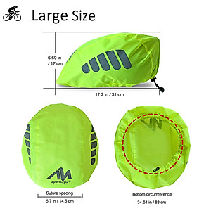 ayamaya Bike Helmet Cover with Reflective Strip, High Visibility Waterproof Cycling Bicycle Helmet Rain Cover Windproof Dustproof Breathable Road Bicycle Helmet Water Cover Ride Gear