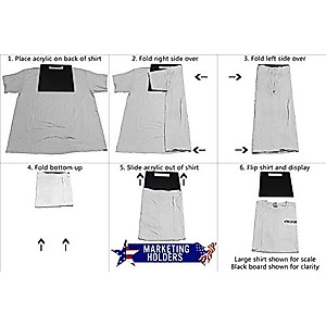 Marketing Holders 10"W x 12"H Shirt Folding Board White Acrylic Pack Of 1 Organization Apparel Laundry Fold Clothes Shirts Dress Garment Outfit Sports Wear Retail Stores Merchandise Attire Costume
