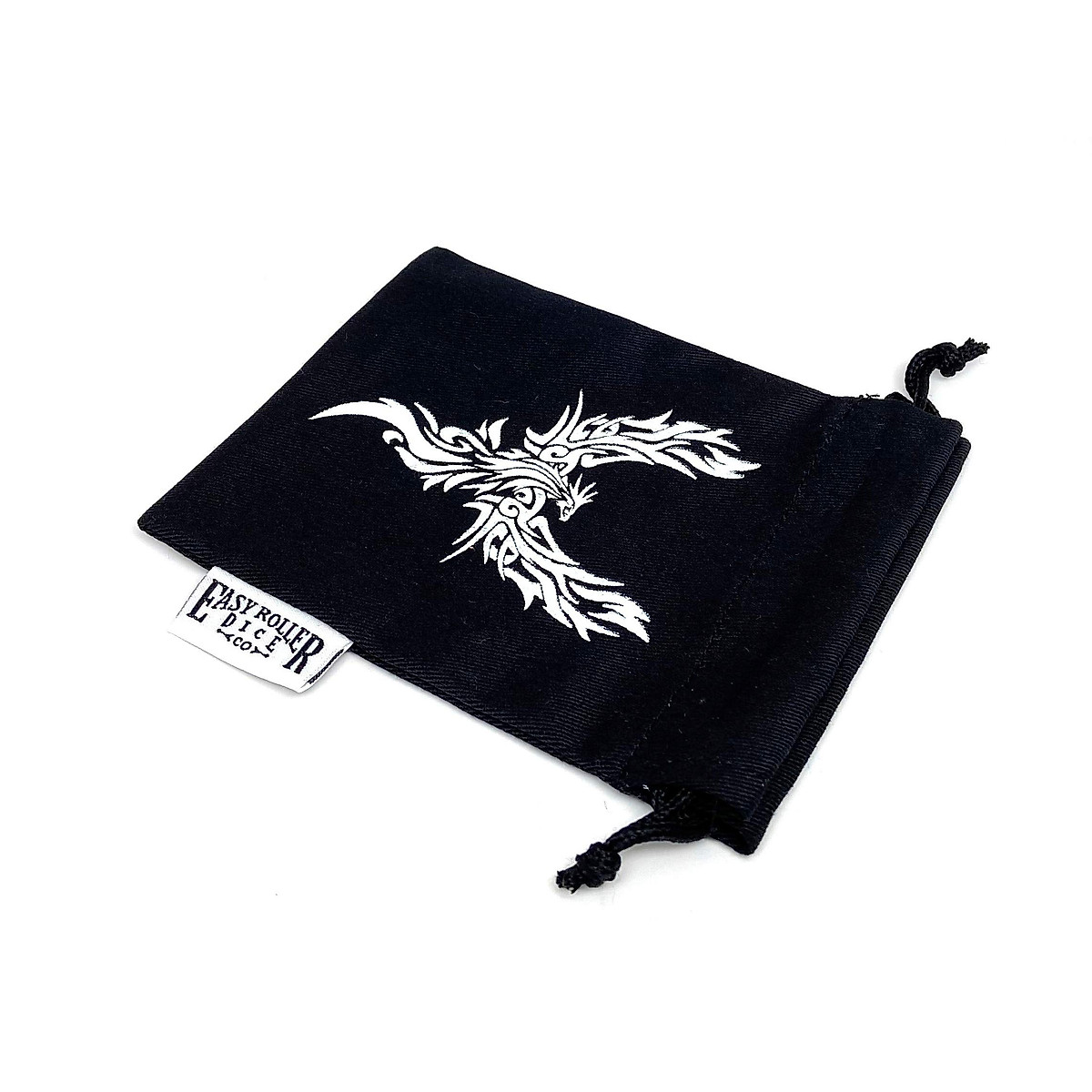 Small Twill Dice Bag - Holds Up To 40 Polyhedral Dice and Closes Tightly with Drawstring (Phoenix)