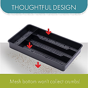 Dial Industries B694W Small Mesh Cutlery Organizer Tray, White