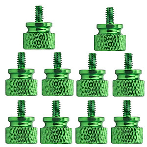 YATENG 10-pcs Anodized Aluminum Computer Case Thumbscrews (6-32 Thread) for Computer Cover/Power Supply/PCI Slots/Hard Drives DIY Personality Modification & beautification (Green)