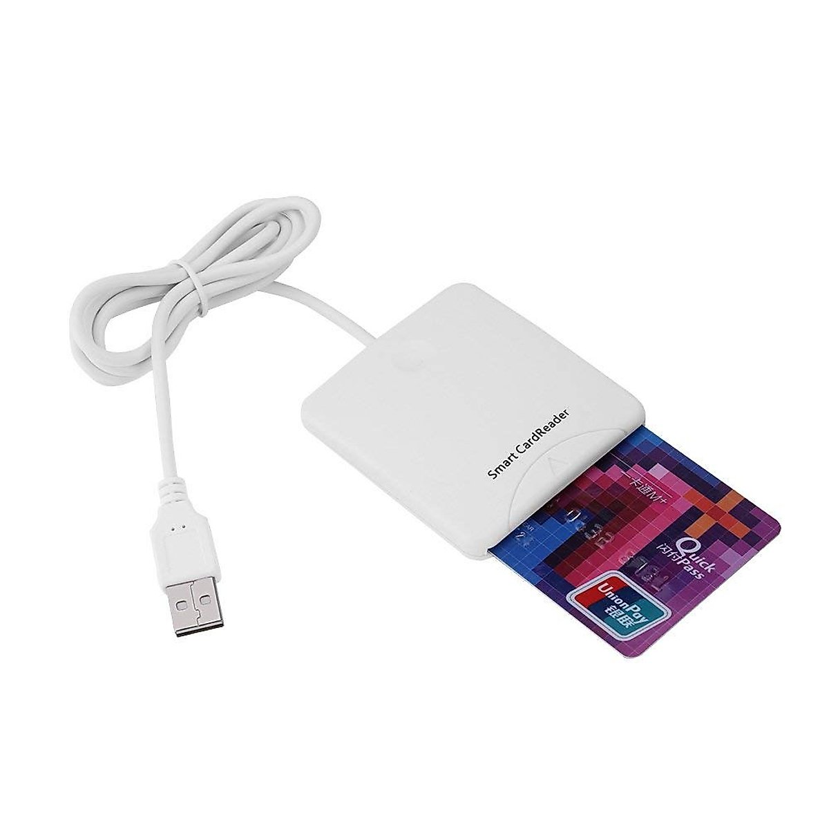 Oumij Credit Card Reader Portable USB Card Reader Full Speed Smart Chip Reader IC Mobile Bank Credit Card Readers