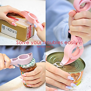 Jar Opener, 4 in 1 Multi Function Can Opener Bottle, Multi Kitchen Tool for Jelly Jars, Wine, Beer and other, Bottle Opener to Protect the Nail Use for Children, Women, Elderly (Purple)