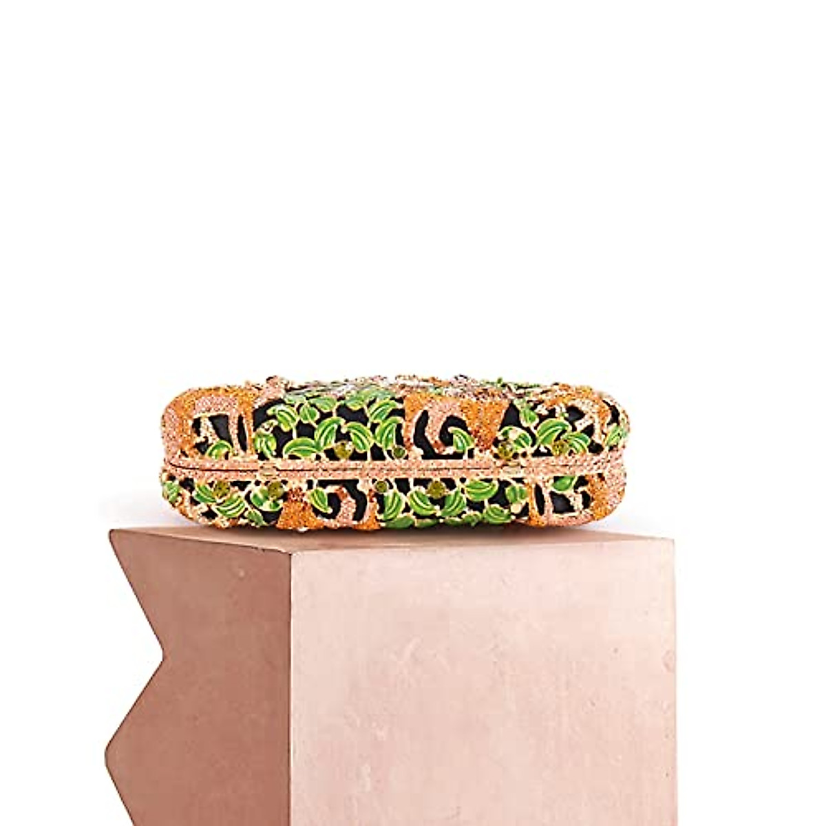 DEBIMY Ladies Rhinestone Clutch Purse Wedding Party Crystal Evening Bag Elegant Handbag for Women Black Green