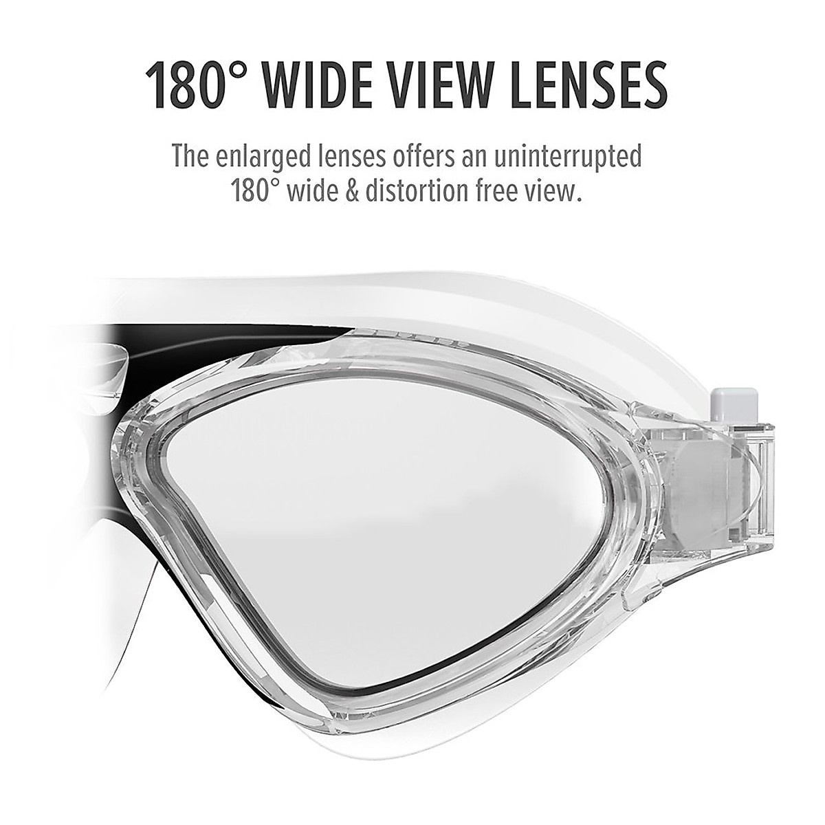 OutdoorMaster Swim Mask - Wide View Swimming Mask &amp; Goggles Anti-fog Waterproof Black