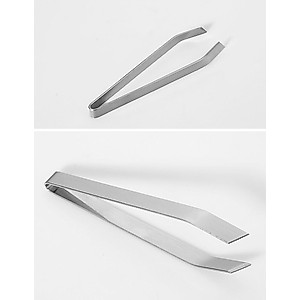 Daycount® Pack of 2 Fish Bone Tweezers, Chicken Feather Tweezer Stainless Fishbone Picker, Clean Tongs Salmon Bone Removal Durable Dishwasher Safe 4.7''