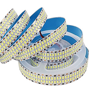 SUYOOULIN LED Strip Lights, 16.4ft Dimmable DC 12V SMD 2835 2400 LEDs 52000LM Super Bright Flexible LED Ribbon Strip, Non-Waterproof IP21 for Home, Party Decoration(Daylight White 6500K)