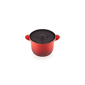 Le Creuset Enameled Cast Iron Rice Pot with Lid & Stoneware Insert, 2.25 qt., Cerise