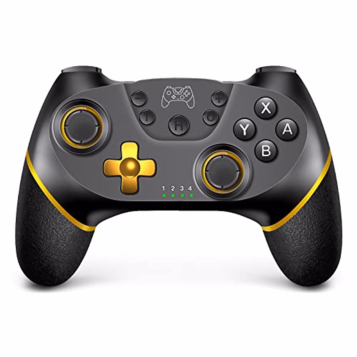 Miss Home Switch Controller Wireless, Gaming Pro Controller for Switch/Switch Lite/Switch OLED, Switch Remote Gamepad with Joystick (Black Gold)