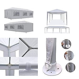 10'x30'x8.5' White Outdoor Gazebo Canopy Tent 8 Removable Walls, for Wedding Tent Party Tent Meeting Tent Camping Tent Commercial Use Backyard Events Etc, Easy to Assemble, Elegant Design