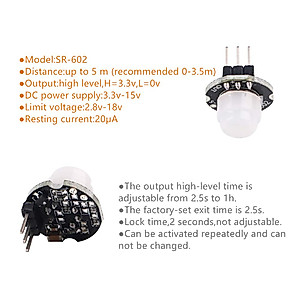 Oiyagai 2pcs SR602 Motion Sensor Detector Module Pyroelectric Infrared Sensory Switch
