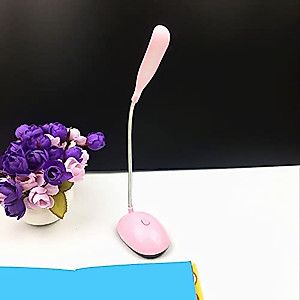 curfair LED Desk Light Plastic Adjustable Flexible Table Lamp Battery Operated Durable Pink