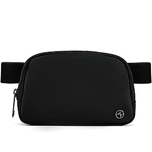 Pander Cross Body Fanny Pack for Women, Fashion Waist Packs, Crossbody Bags, Everywhere Belt Bag with Adjustable Strap (Metal Zipper, Black Onyx)