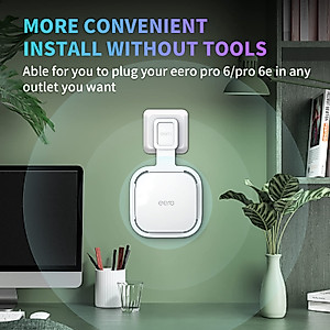 3Pack Wall Mount Holder for eero Pro 6e/Pro 6 Mesh Wi-Fi System,Outlet Wall Mount Stand Bracket for eero Pro 6e tri-Band Mesh,Wall Bracket for eero Pro 6 Extender Router Wire Organizer[Upgraded]