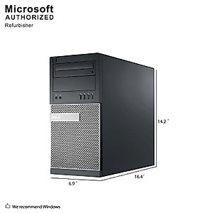 Dell Flagship Optiplex 9020 Tower Premium Business Desktop Computer (Intel Quad-Core i7-4770 up to 3.9GHz, 8GB RAM, 128GB SSD + 3TB HDD, DVD, WiFi, Windows 10 Professional) (Renewed)